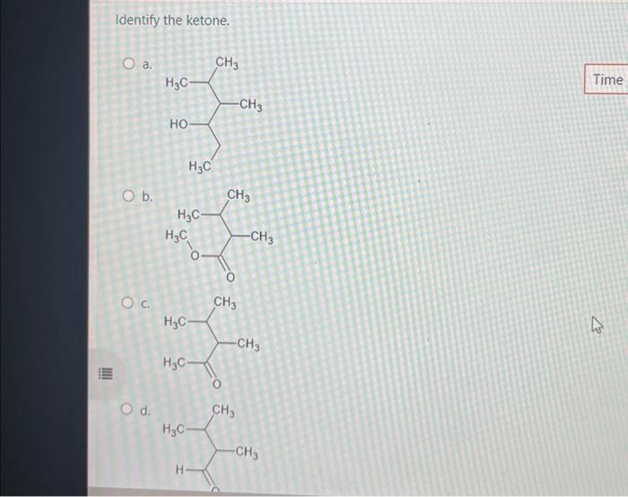 Solved Identify the ketone. | Chegg.com