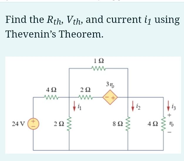 Solved Find the Rth, Vth, and current iſ using Thevenin's | Chegg.com