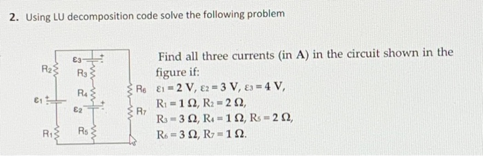 Solved 2. Using LU decomposition code solve the following | Chegg.com