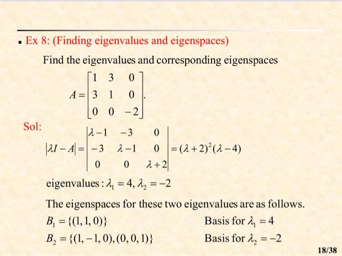 Solved Find the eigenvalues and corresponding eigenspaces | Chegg.com