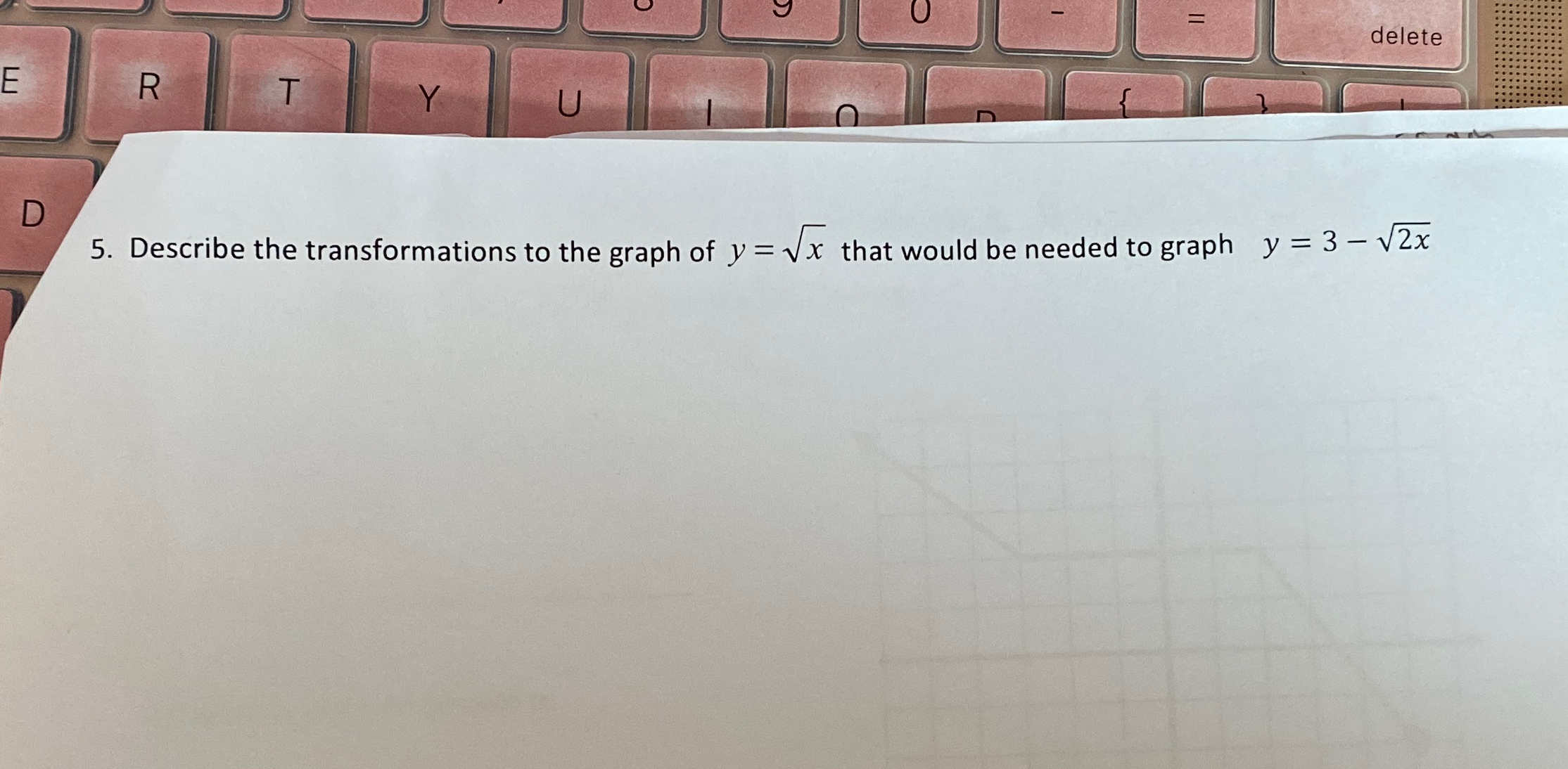 Solved D5. ﻿Describe the transformations to the graph of | Chegg.com