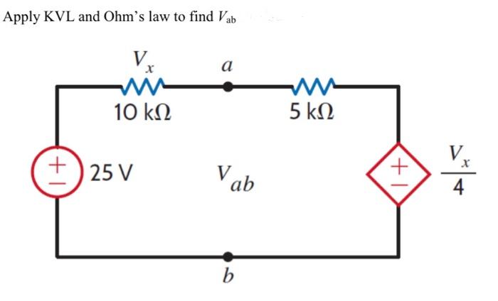 Solved Apply KVL and Ohm's law to find Vab | Chegg.com