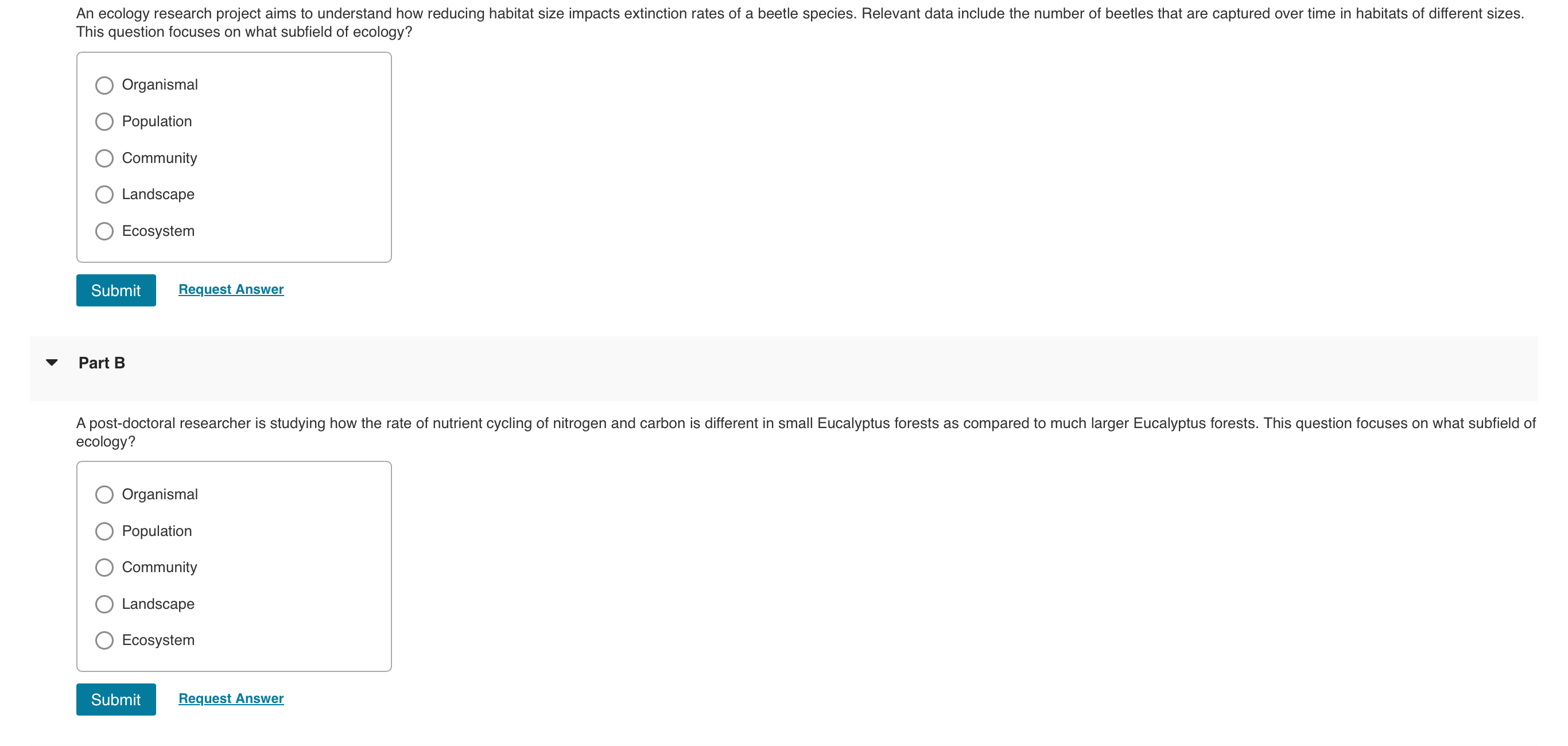 Solved This question focuses on what subfield of | Chegg.com
