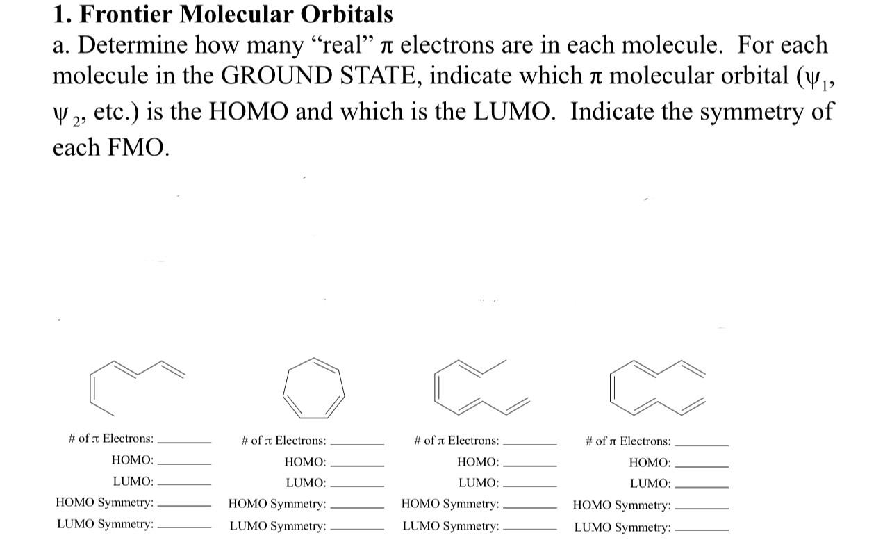 Determine how many "Real" pi electrons are in each | Chegg.com