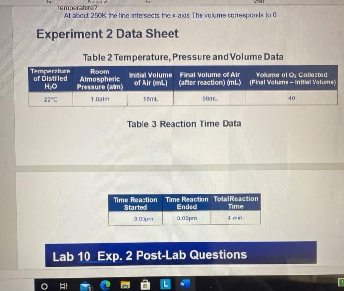Solved Paragraph Styles temperature? At about 250K the line | Chegg.com