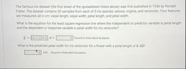 Solved The famous iris dataset (the first sheet of the | Chegg.com