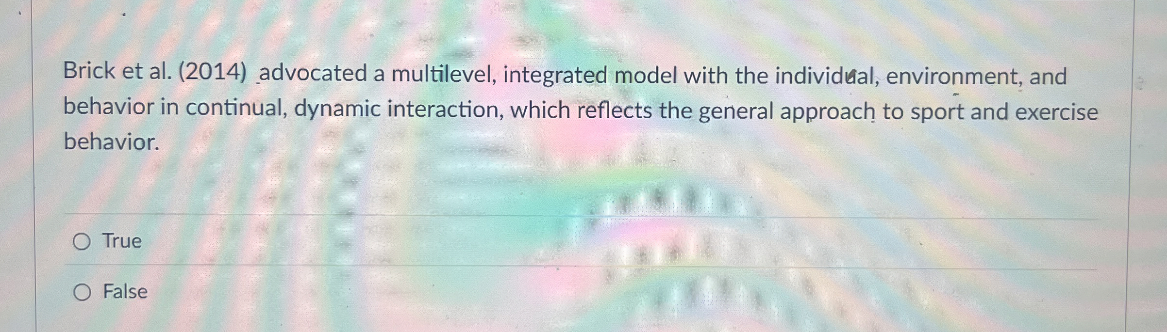 Solved Brick et al. (2014) ﻿advocated a multilevel, | Chegg.com