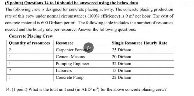 Solved (5 points) Questions 14 to 16 should be answered | Chegg.com