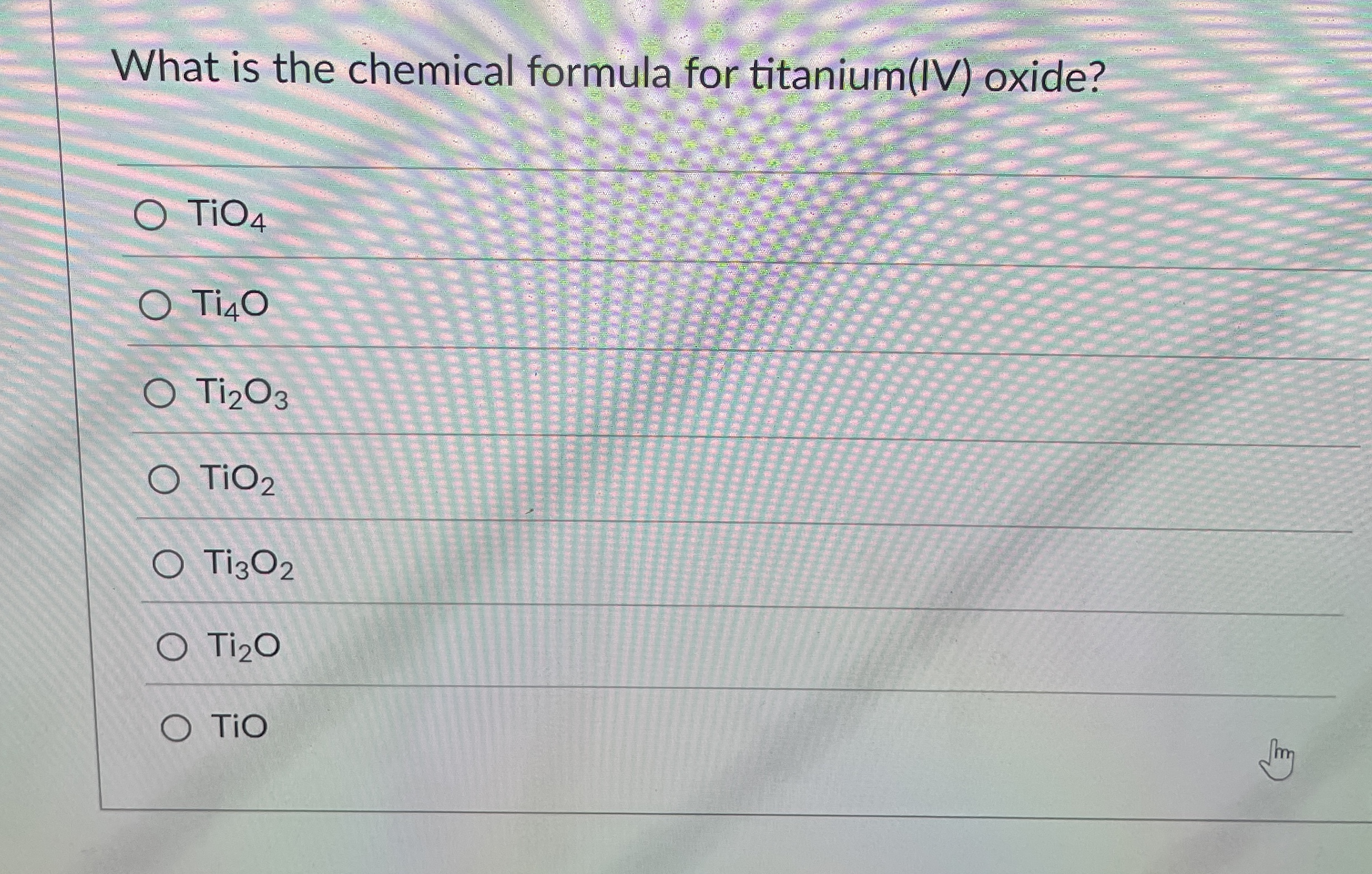 Solved What is the chemical formula for titanium(IV) | Chegg.com