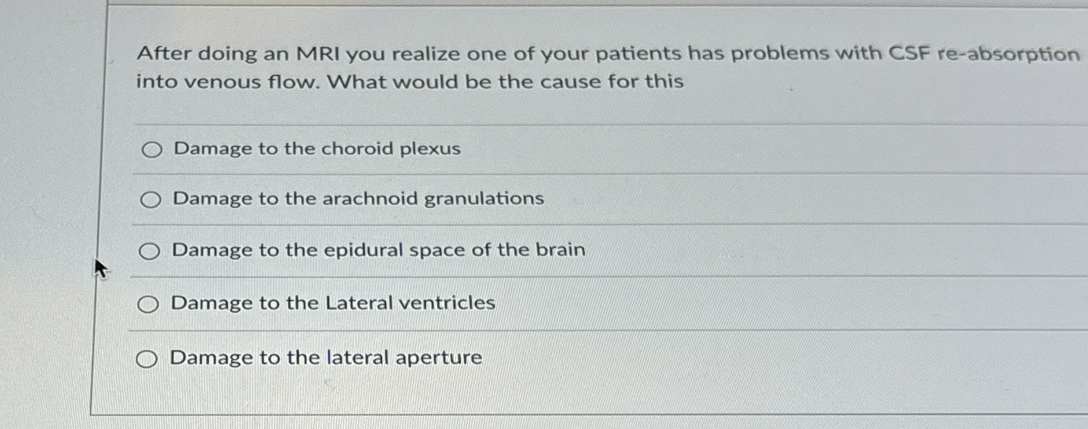 Solved After doing an MRI you realize one of your patients | Chegg.com