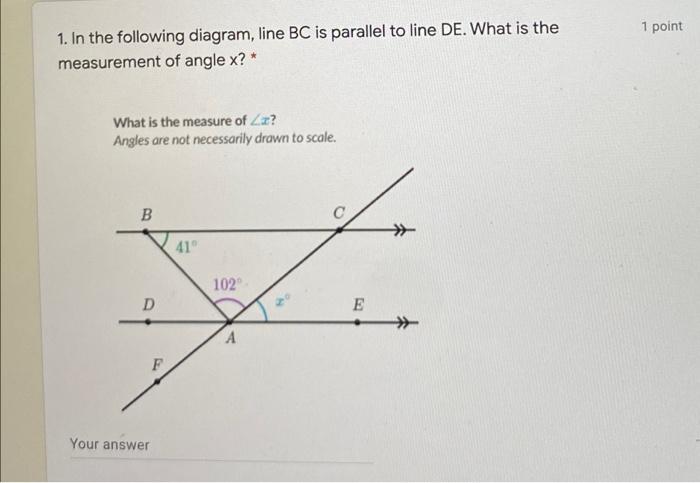 Solved 1 point 1. In the following diagram, line BC is | Chegg.com