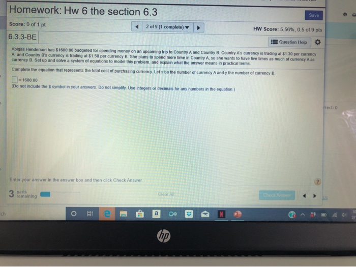 Solved Save Homework Hw 6 The Section 6 3 Score 0 Of 1 Pt