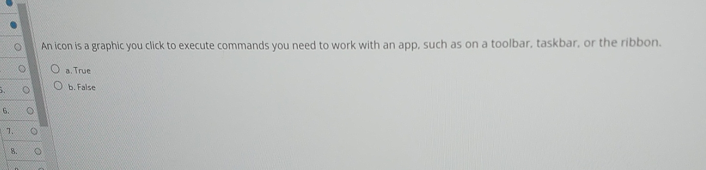 Solved An icon is a graphic you click to execute commands | Chegg.com