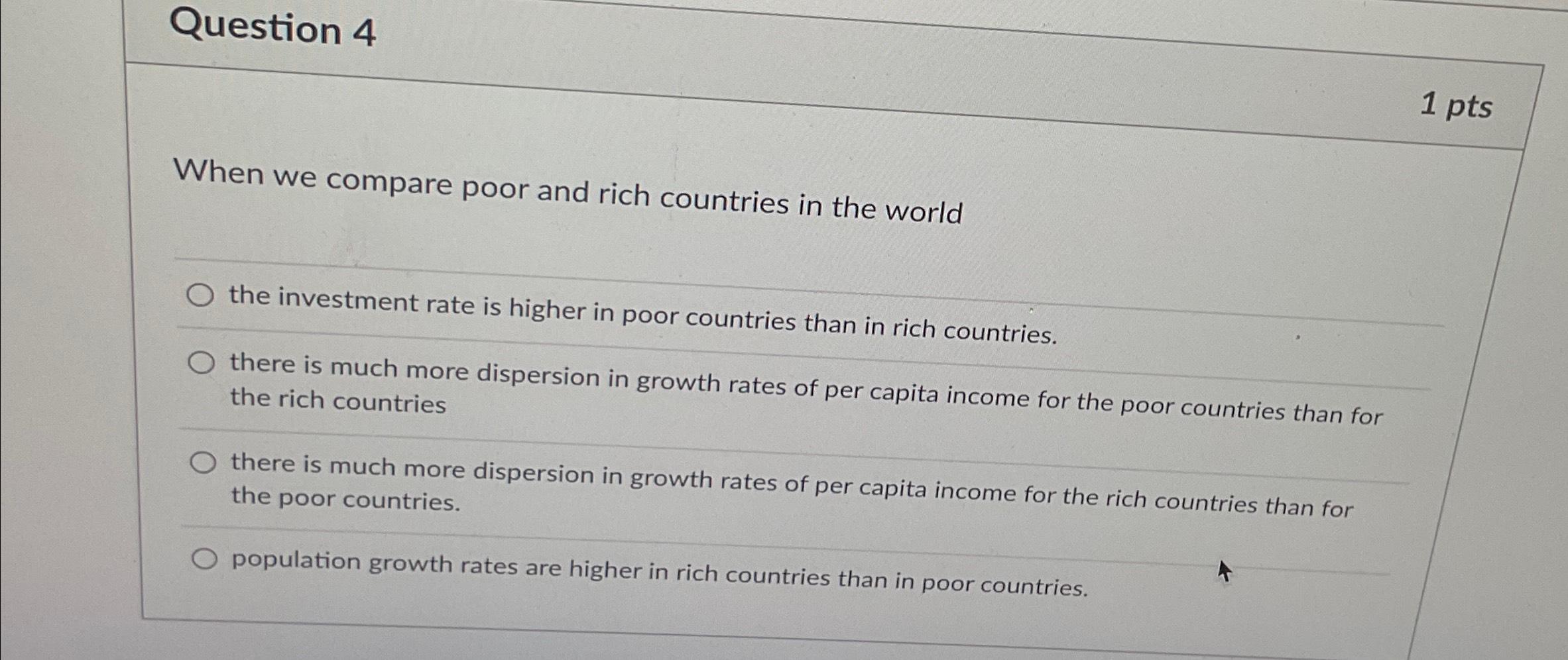 Solved Question 41 ﻿ptsWhen we compare poor and rich | Chegg.com