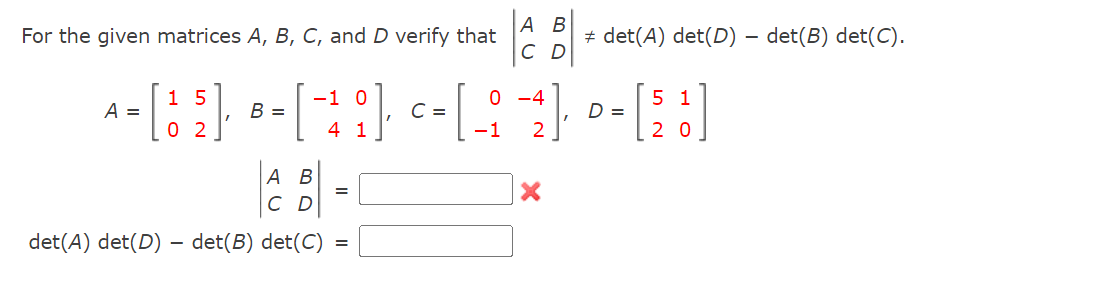 Linear algebra For the given matrices A,B,C, ﻿and D | Chegg.com