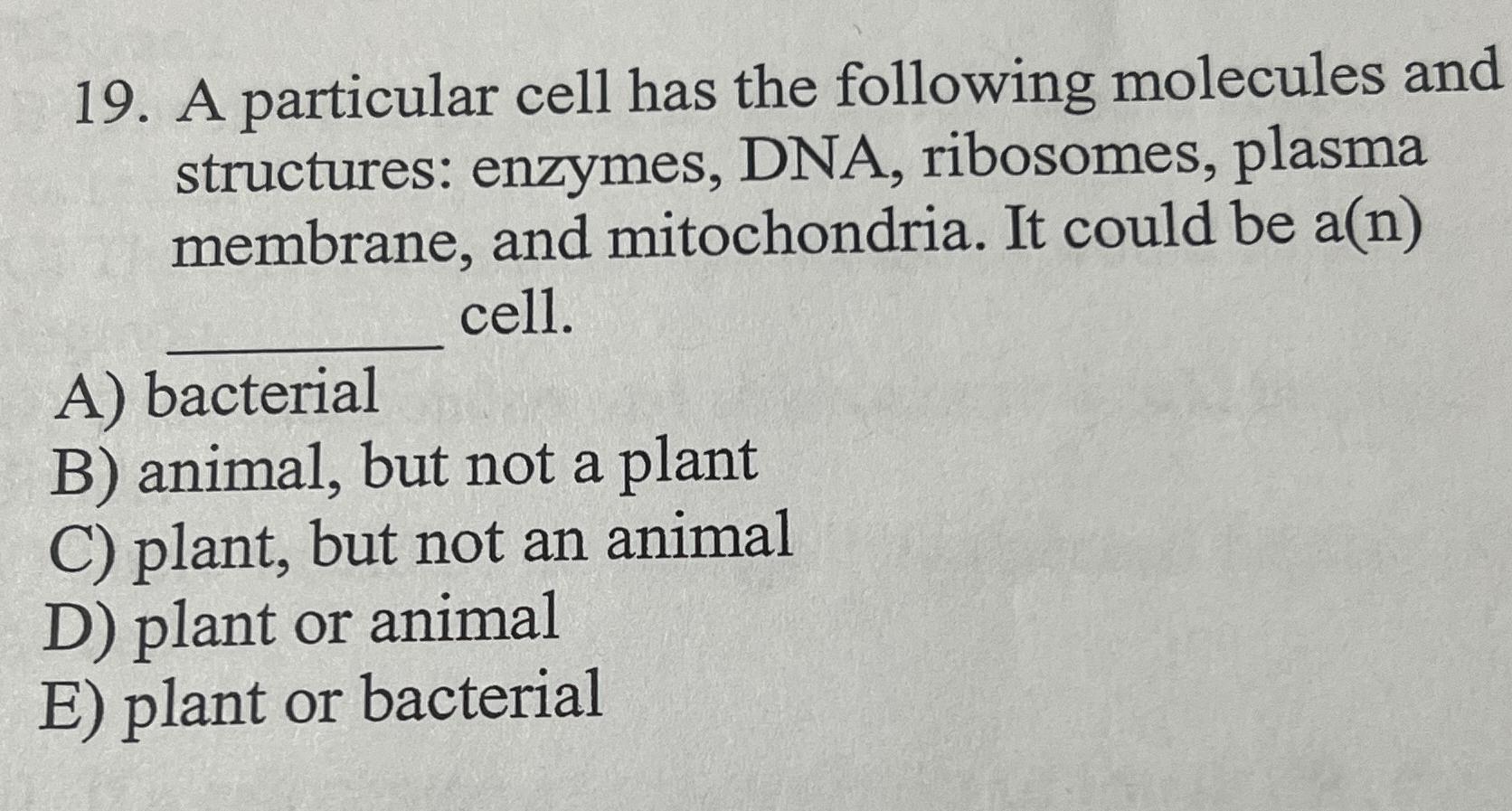Solved A particular cell has the following molecules and | Chegg.com
