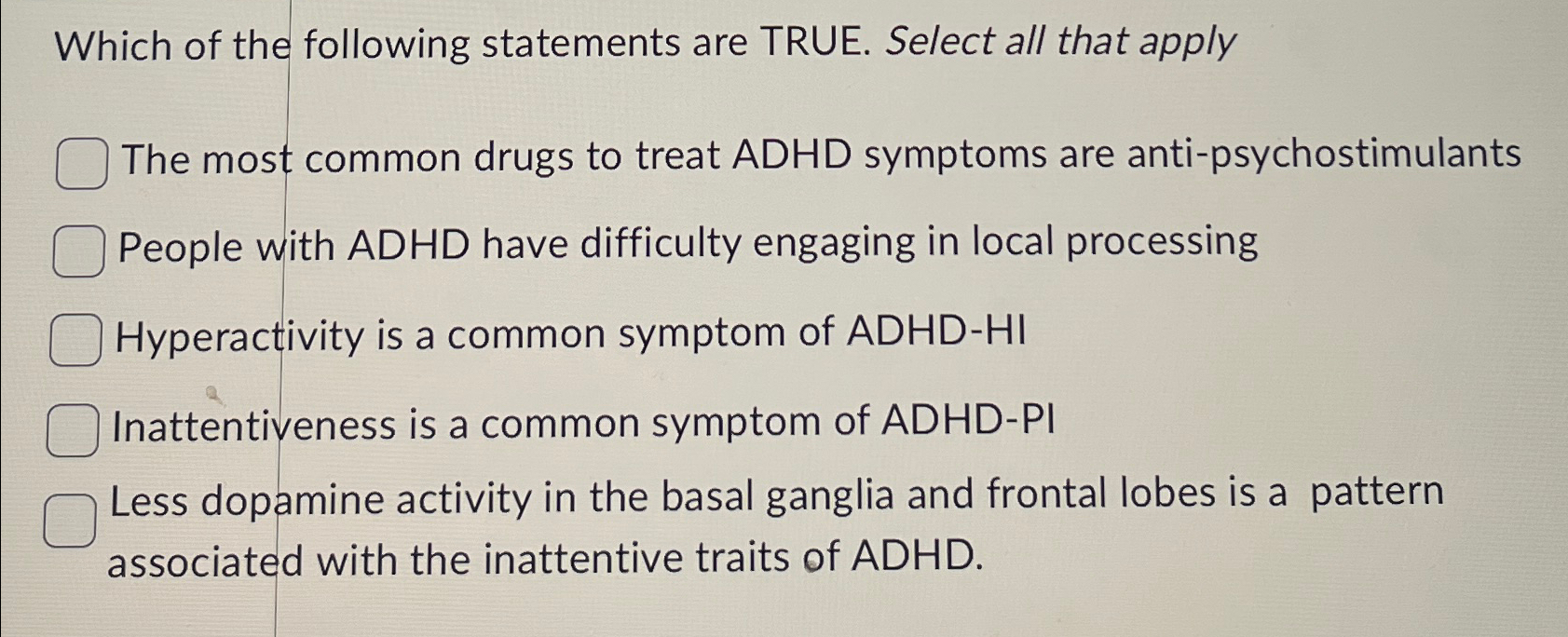 Solved Which of the following statements are TRUE. Select | Chegg.com