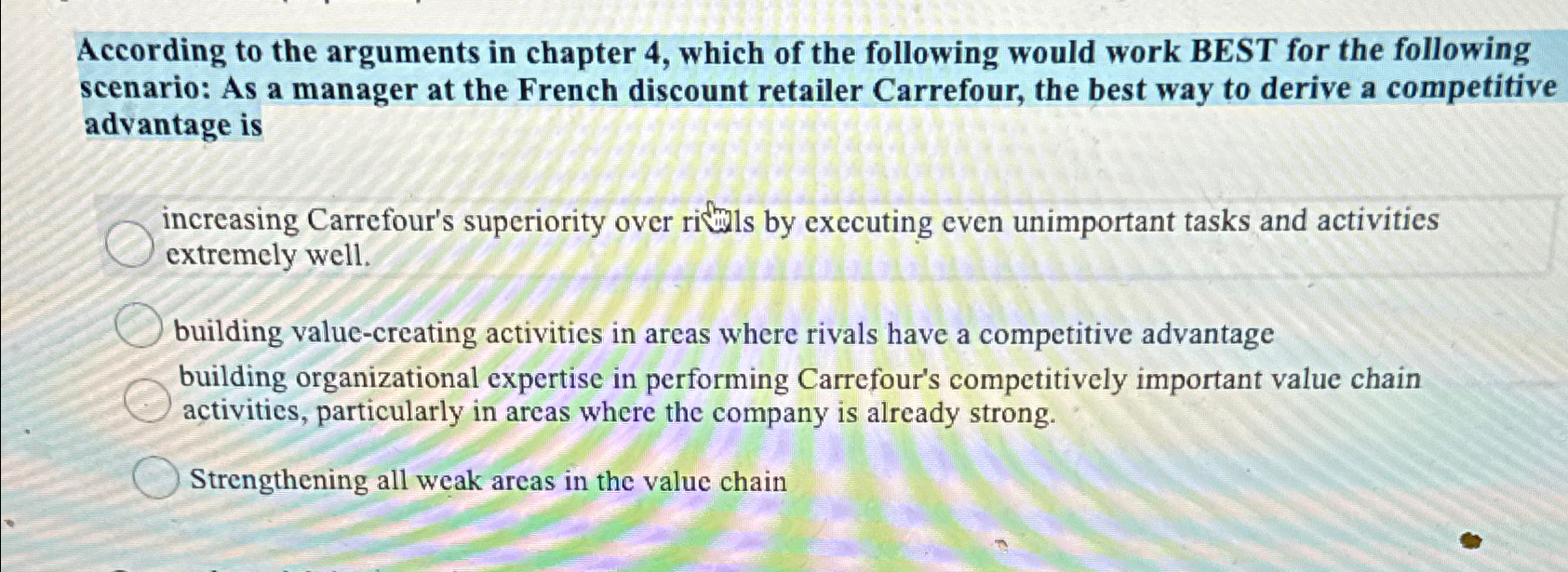 Solved According to the arguments in chapter 4, ﻿which of | Chegg.com