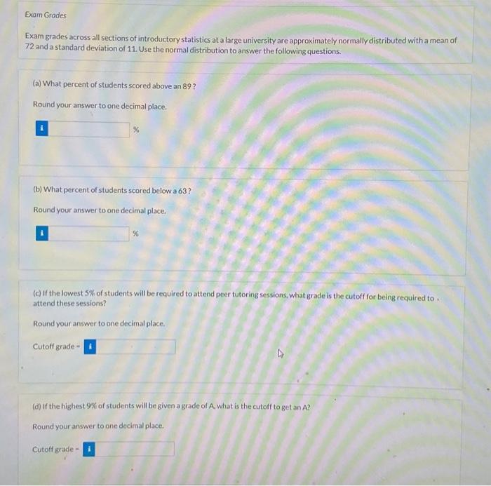 Solved Exam grades across all sections of introductory | Chegg.com