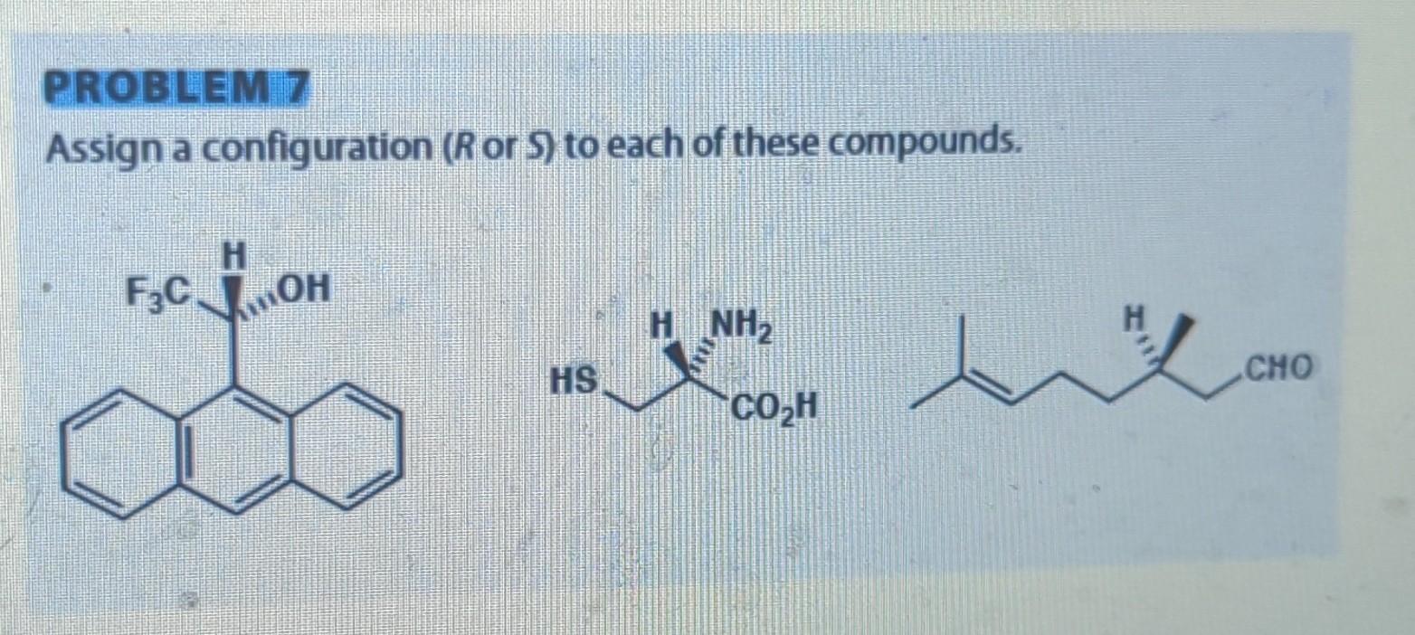 Solved PROBLEM 7 Assign a configuration (Ror S) to each of | Chegg.com