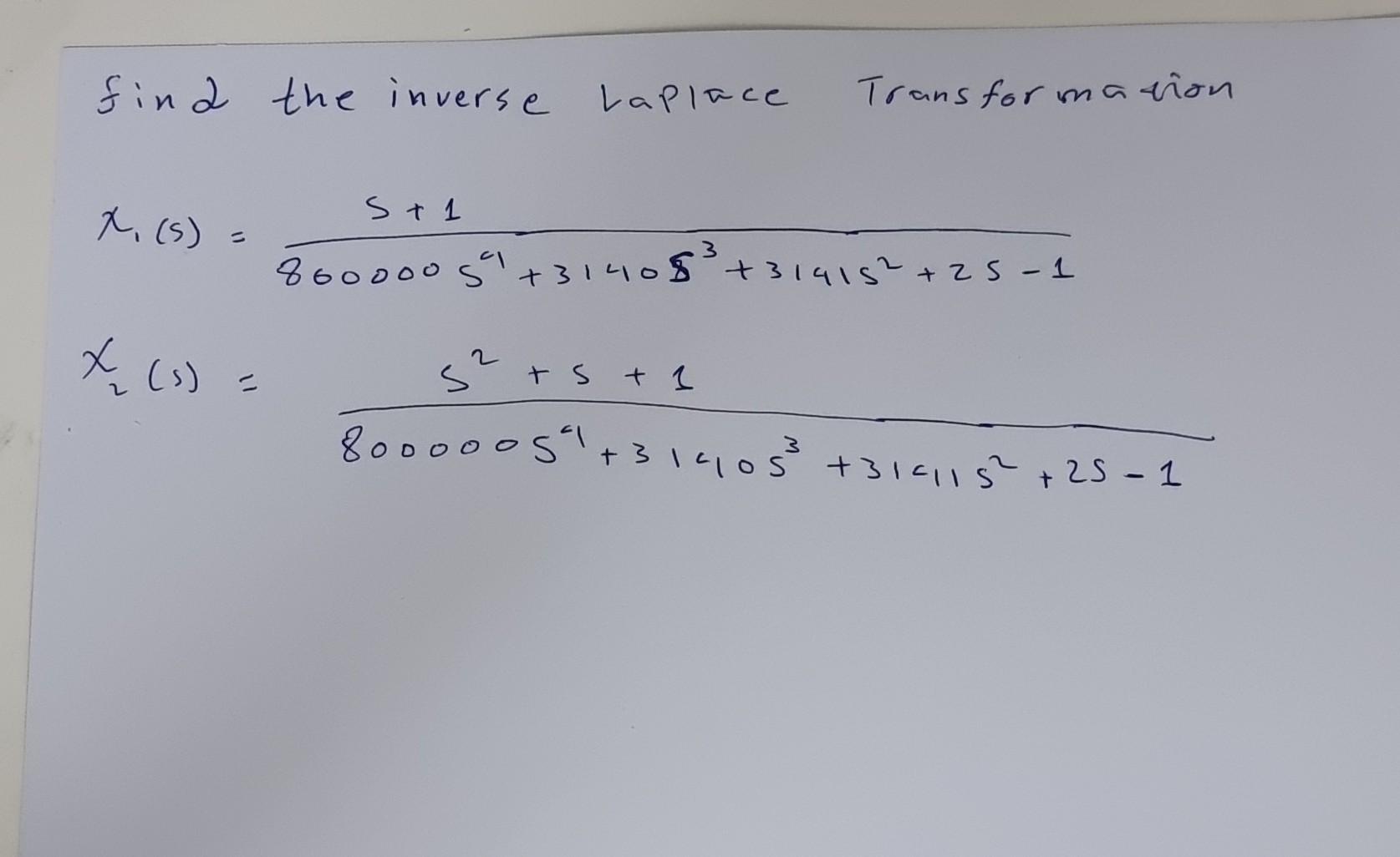 Solved find the inverse laplace Transformation | Chegg.com