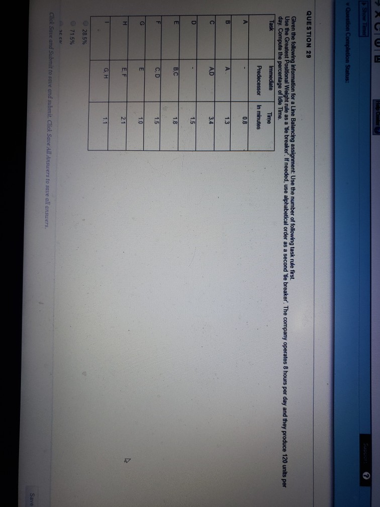 Solved CU Show Timer Question Completion Status: QUESTION 29 | Chegg.com