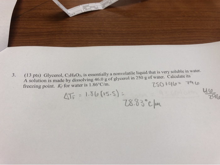 Solved 3. (13 pts) Glycerol, CH3O3, is essentially a | Chegg.com