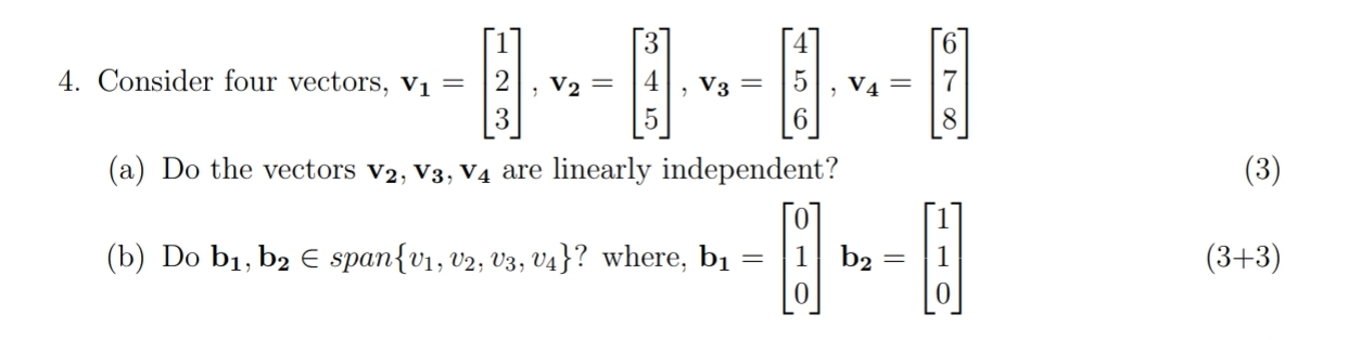 Solved Consider four vectors, | Chegg.com