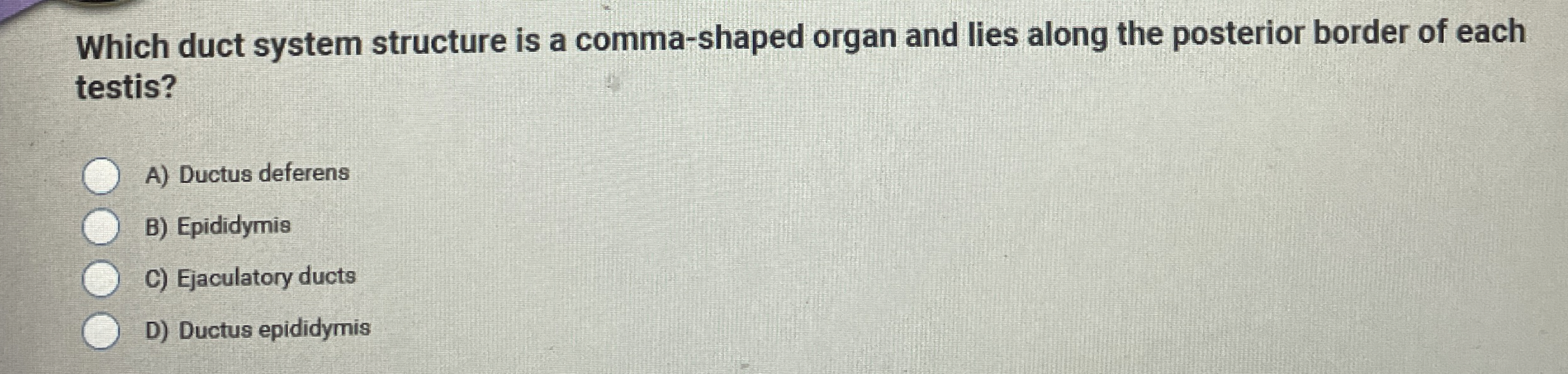 Solved Which duct system structure is a comma-shaped organ | Chegg.com