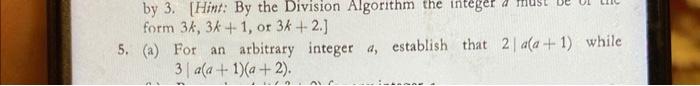 Solved form 3k,3k+1, or 3k+2.] (a) For an arbitrary integer | Chegg.com