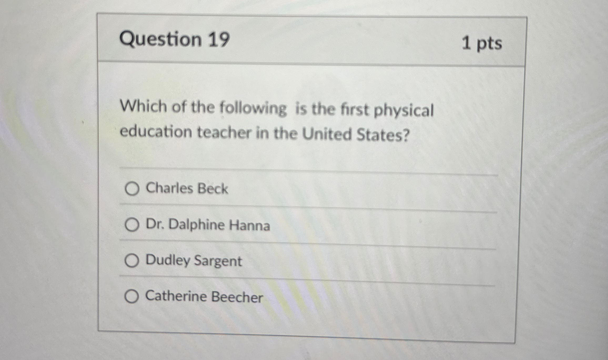Solved Question 191 ﻿ptsWhich of the following is the first | Chegg.com
