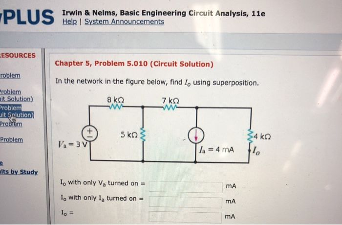 Solved PLUS Irwin & Nelms, Basic Engineering Circuit | Chegg.com Solved PLUS Irwin & Nelms, Basic Engineering Circuit | Chegg.com