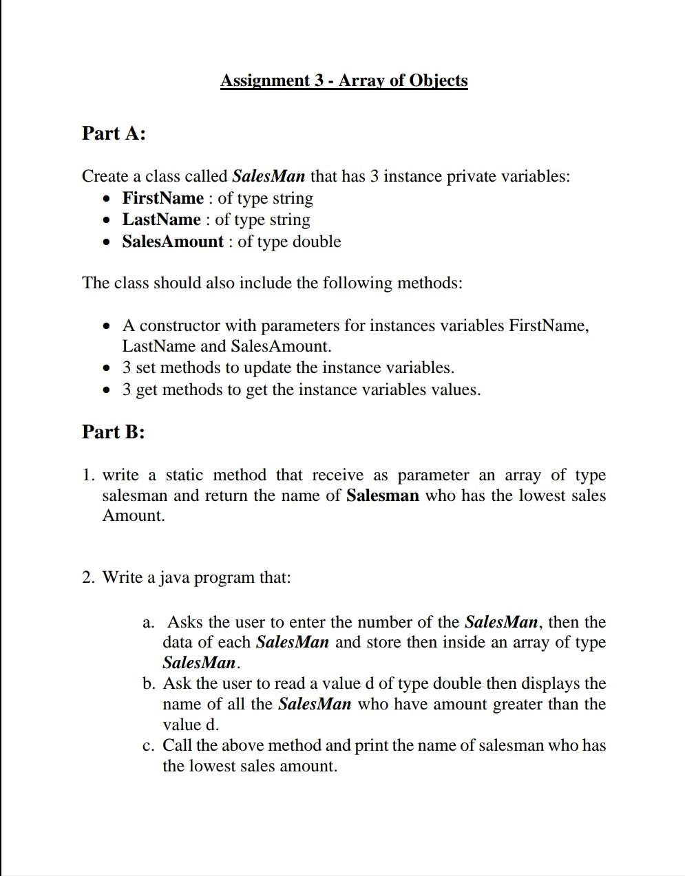 Solved Assignment 3 Array Of Objects Part A Create A 3970