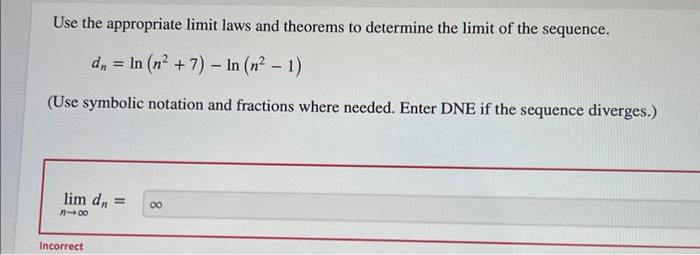 Solved Use the appropriate limit laws and theorems to | Chegg.com