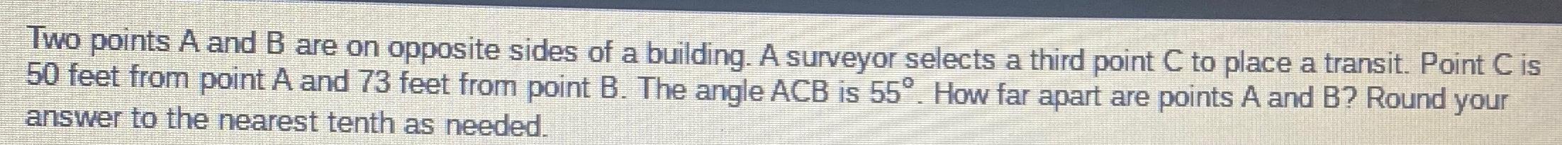 Solved Two points A and B ﻿are on opposite sides of a | Chegg.com