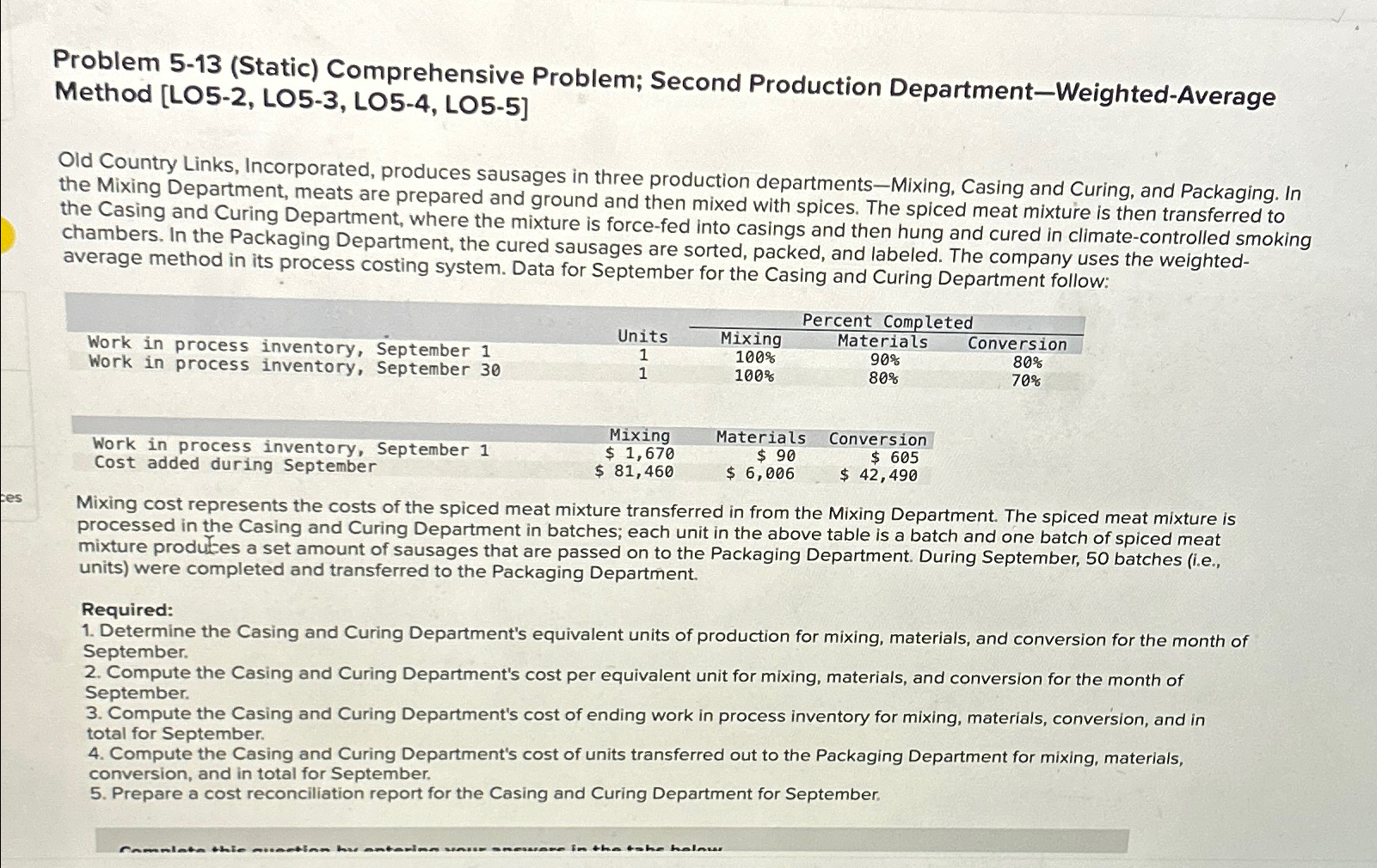 Solved Problem 5-13 (Static) ﻿Comprehensive Problem; Second | Chegg.com