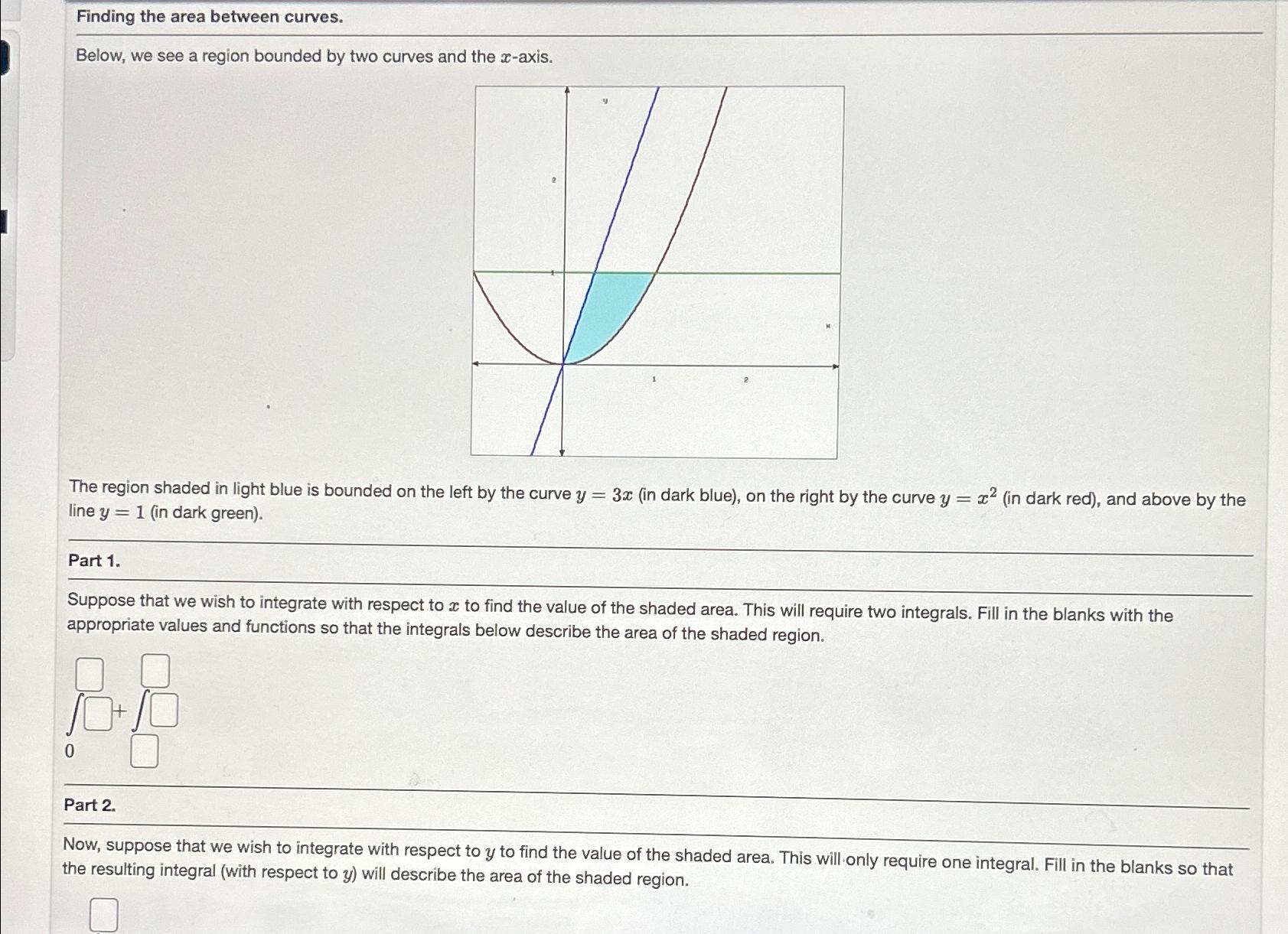 Solved Help wirh calc 2 ﻿homework l. ﻿Finding the area | Chegg.com