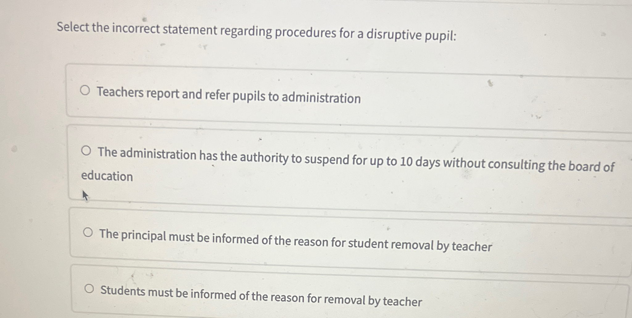 Solved Select the incorrect statement regarding procedures | Chegg.com