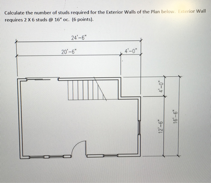 Solved Calculate the number of studs required for the | Chegg.com