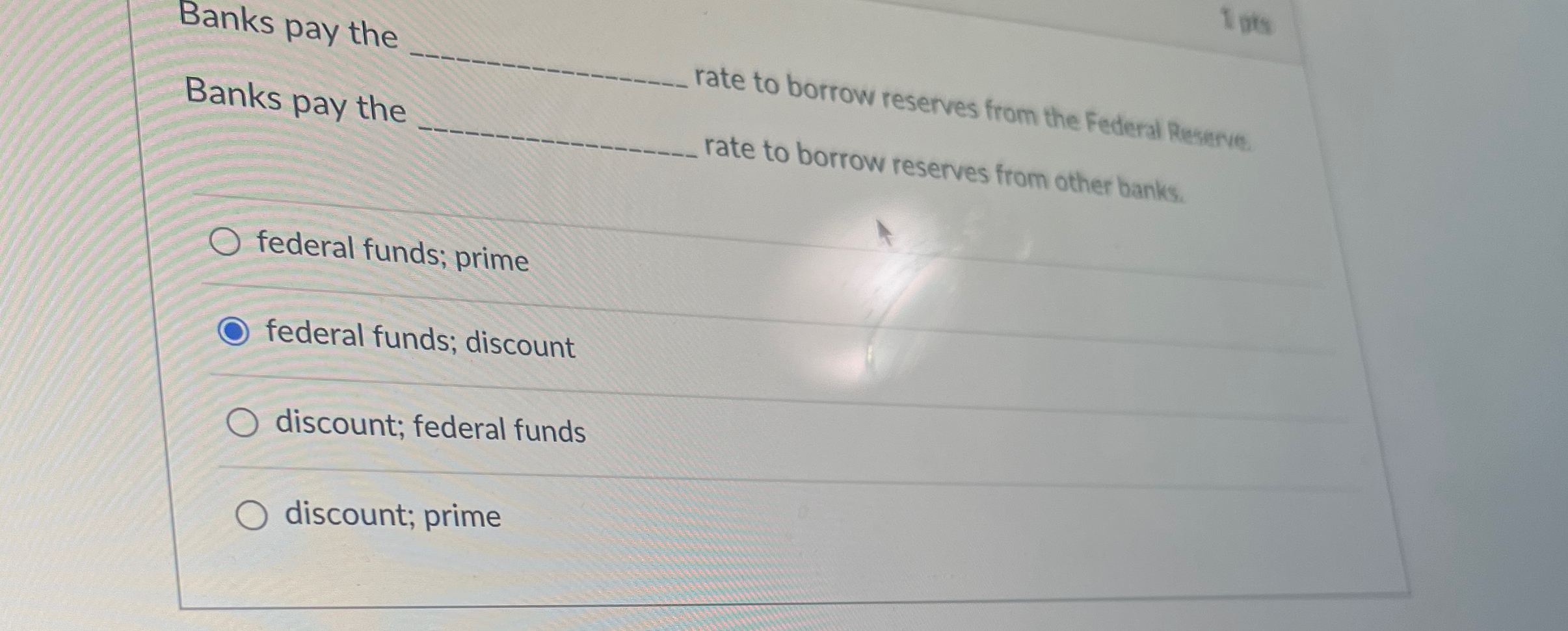 Solved Banks pay the ﻿Banks pay the ﻿rate to borrow | Chegg.com