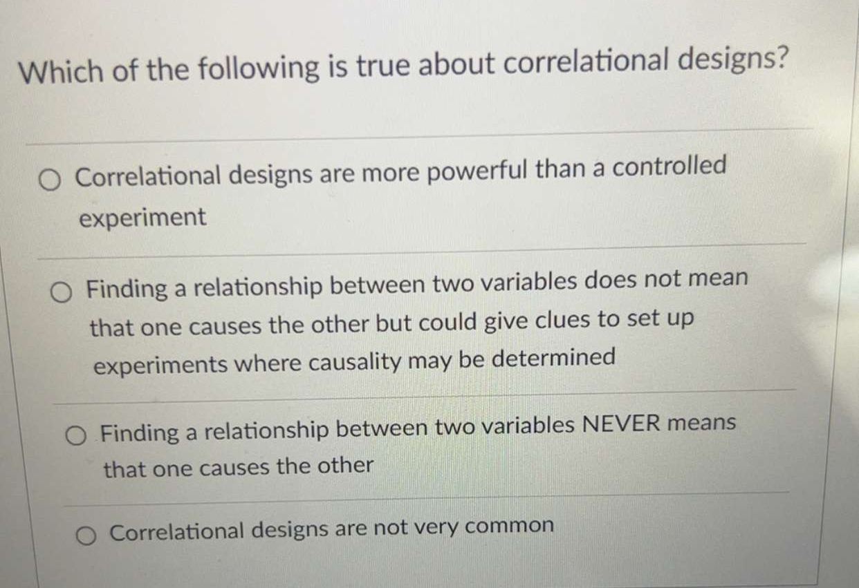 Solved Which of the following is true about correlational | Chegg.com