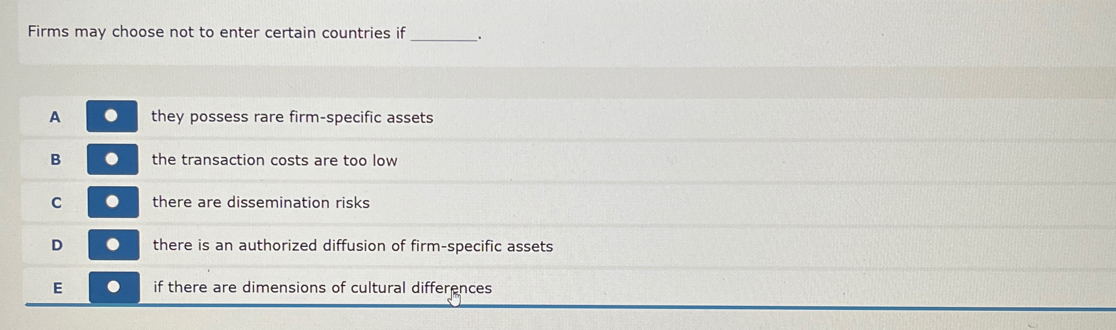 Solved Firms may choose not to enter certain countries ifA | Chegg.com
