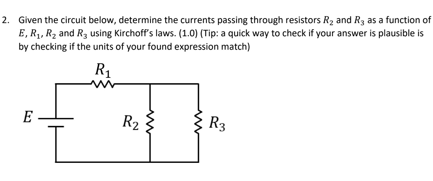 Solved Given the circuit below, determine the currents | Chegg.com