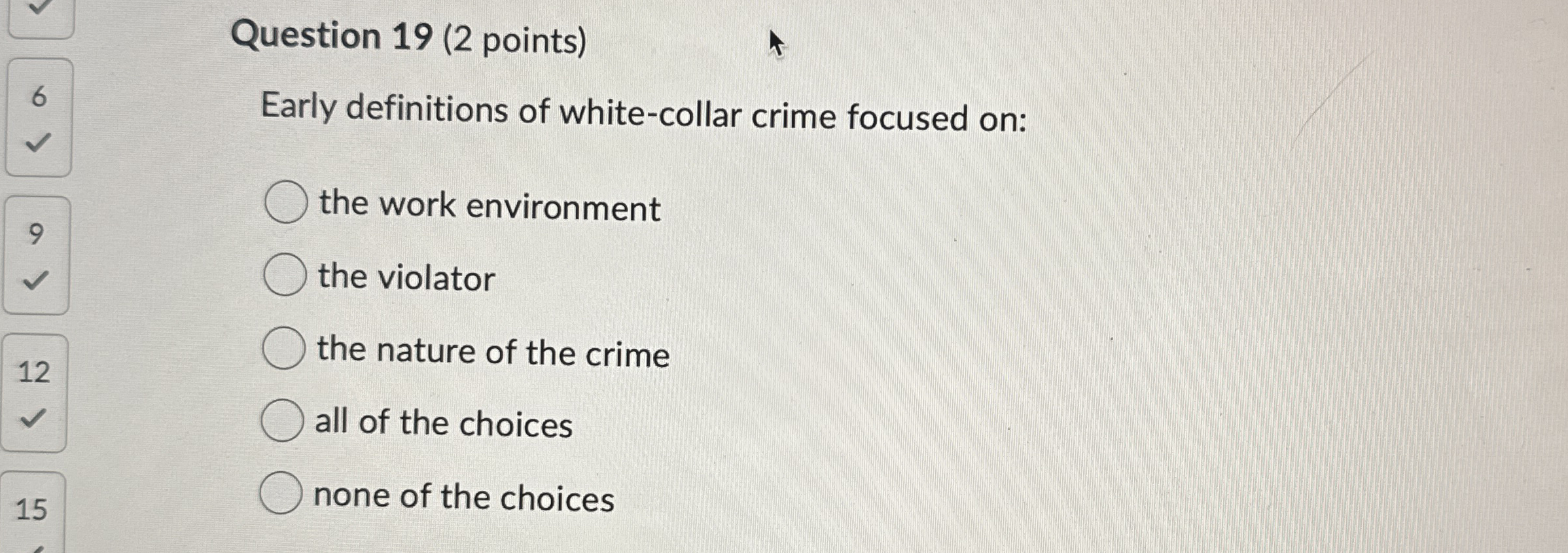 High Quality SOLUTION Question 19 (2 ﻿points)6Early definitions of | Chegg.com