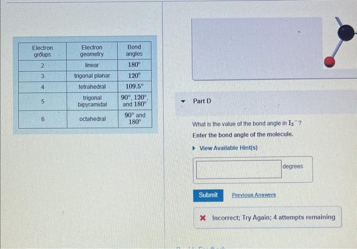 Solved What is the value of the bond angle in I3−? Enter the | Chegg.com