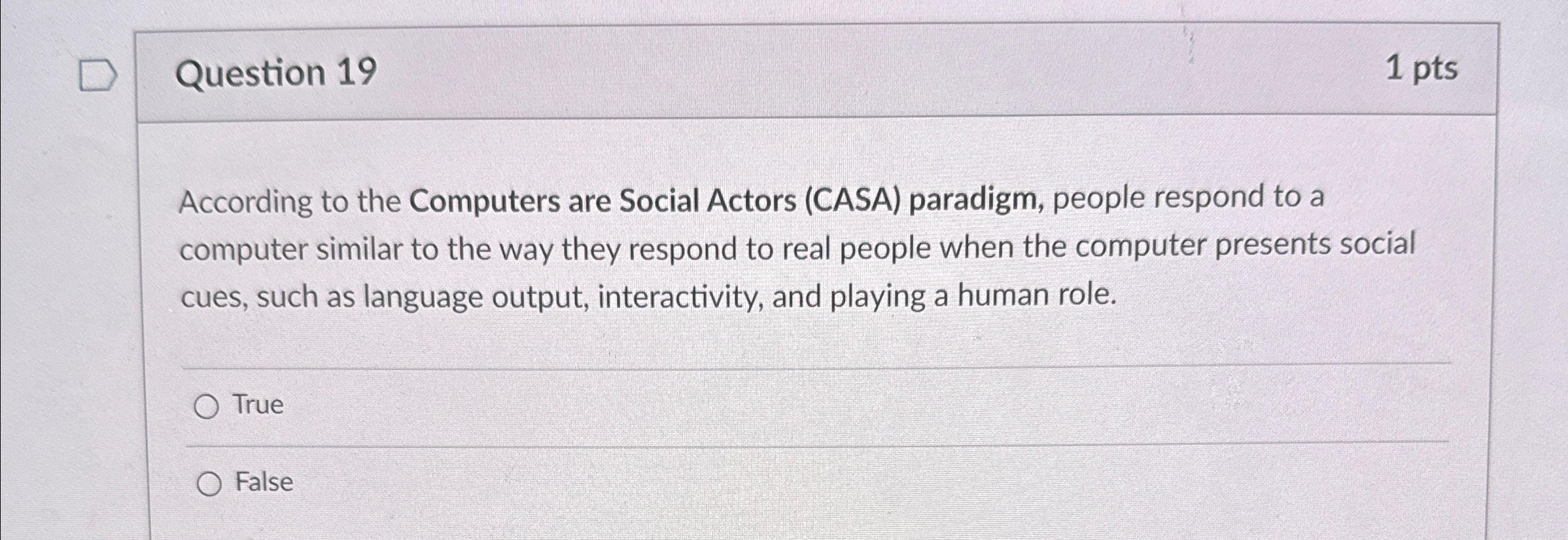 Solved Question 191ptsAccording to the Computers are Social | Chegg.com