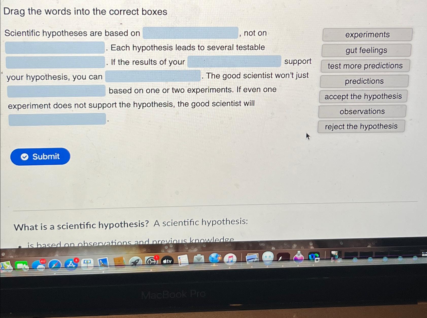 Solved Drag the words into the correct boxesScientific | Chegg.com
