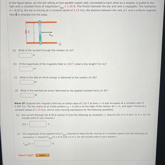 Solved In the figure below, an iron bar sitting on two | Chegg.com