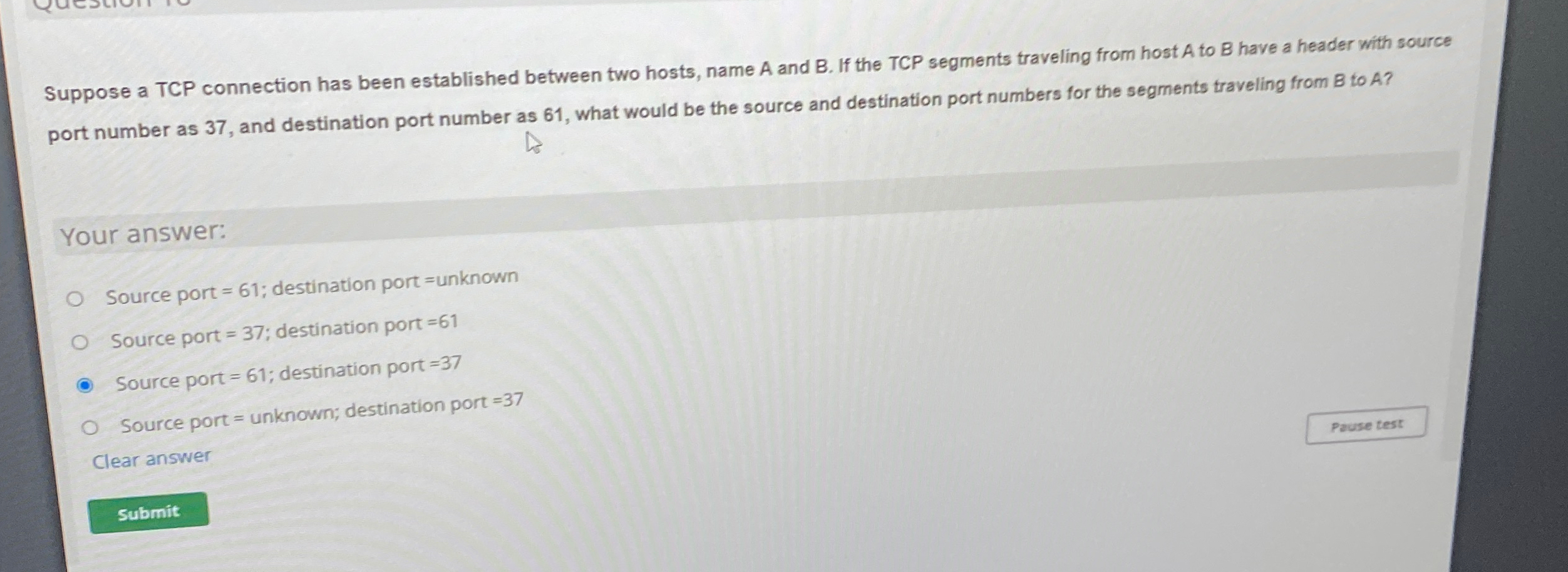 Solved Suppose a TCP connection has been established between | Chegg.com