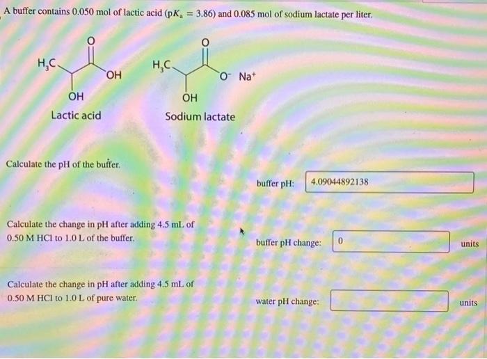 Solved A buffer contains 0.050 mol of lactic acid (pKa=3.86) | Chegg.com